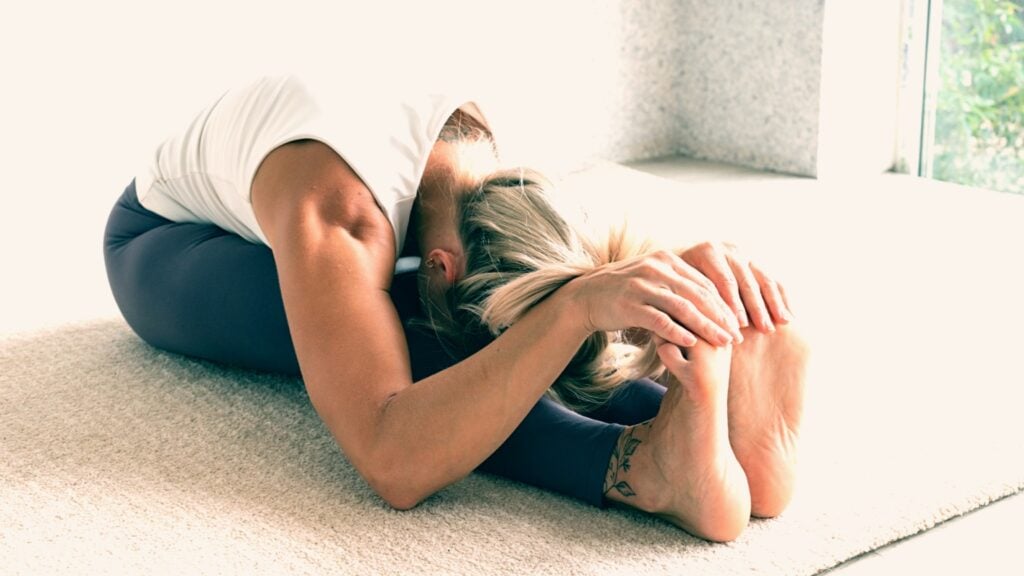 Caterpillar Pose (Paschimottanasana, Yin Yoga Forward Bend) - Gym Geek